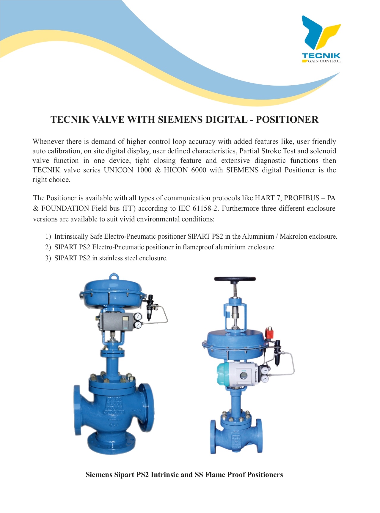 Valve Positioners - Tecnik Valves